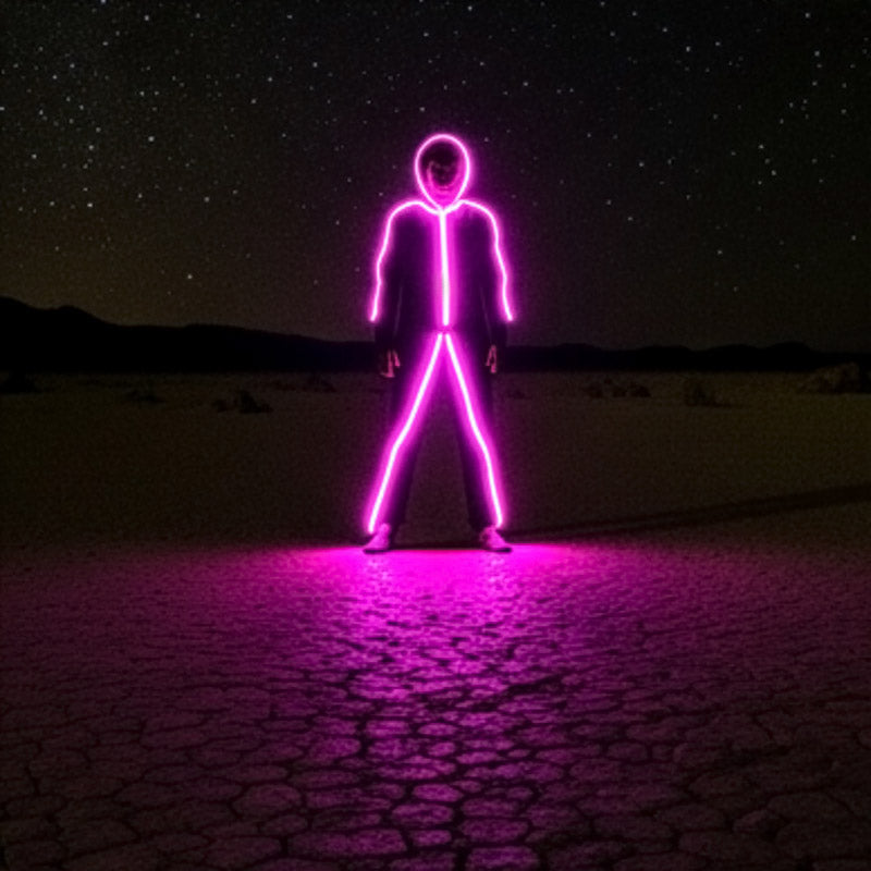 Adult LED stickman costume by Glowy Zoey