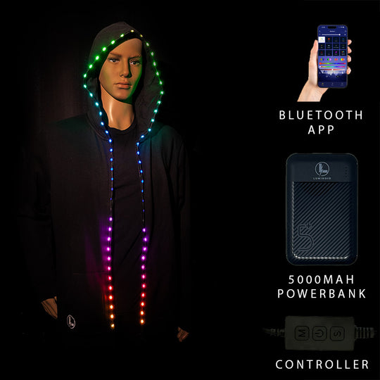 Luminoid LED Hoodie - Bluetooth App Controlled - Rechargeable – Glowy Zoey