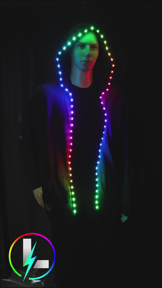 Luminoid LED Hoodie - Bluetooth App Controlled - Rechargeable – Glowy Zoey