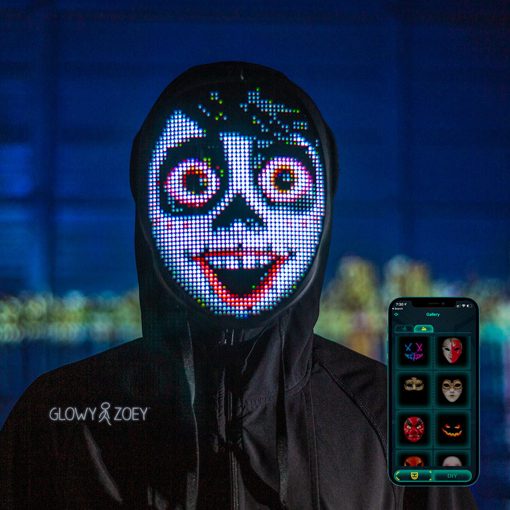 Face Transforming LED Mask - App Controlled – Glowy Zoey