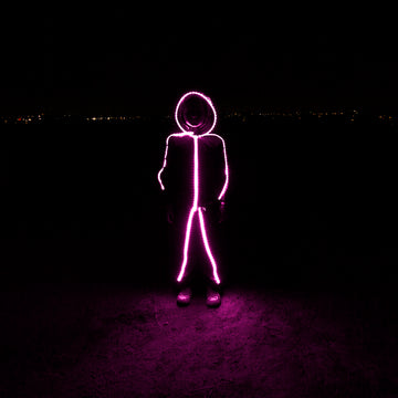 Kid's LED stickman costume by Glowy Zoey