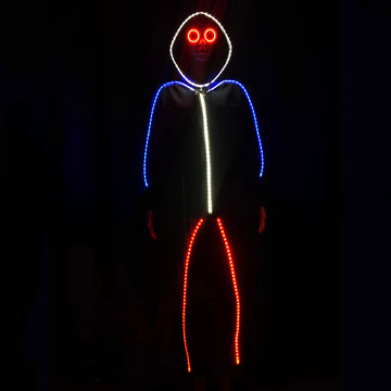Adult LED stickman costume by Glowy Zoey